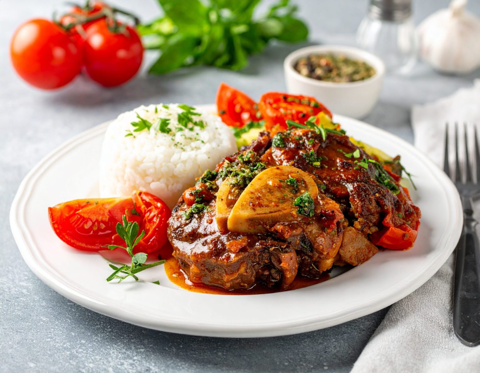 Osso Bucco de veau, tomate et gremolata - Boutique Maison Courtemanche ...